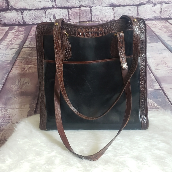 Brahmin | Bags | Vintage Brahmin Shoulder Purse Handbag Wcroc Embo ...